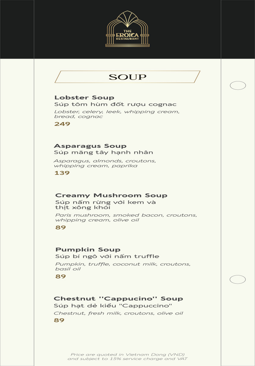 The Eroica Restaurant Đình Ngang | NHẬN ƯU ĐÃI MỚI NHẤT PasGo