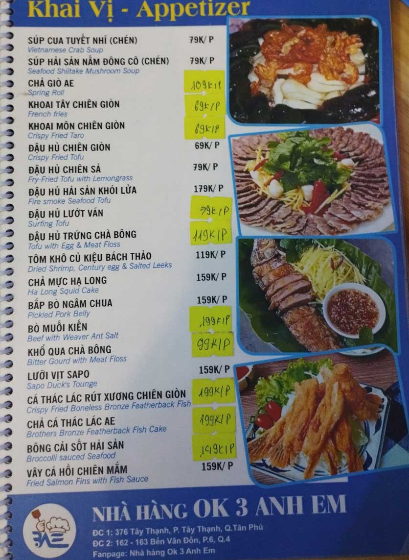 OK 3 Anh Em Bến Vân Đồn | Ưu đãi khi đặt bàn PasGo