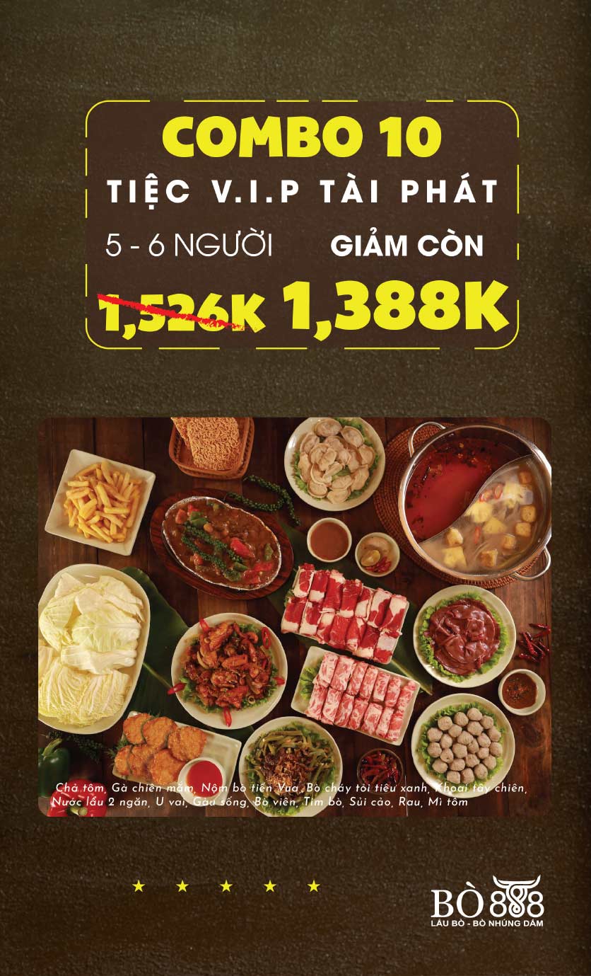 Bò 888 - Nguyễn Văn Lộc | Menu Ưu Đãi | Đặt bàn PasGo