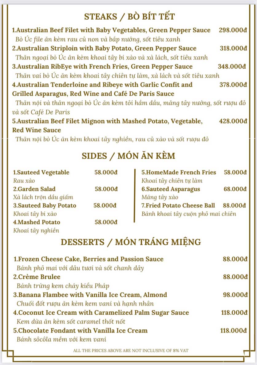 Nhà hàng Chef Thiện – French Bistro - Pasteur | Ẩm thực Pháp