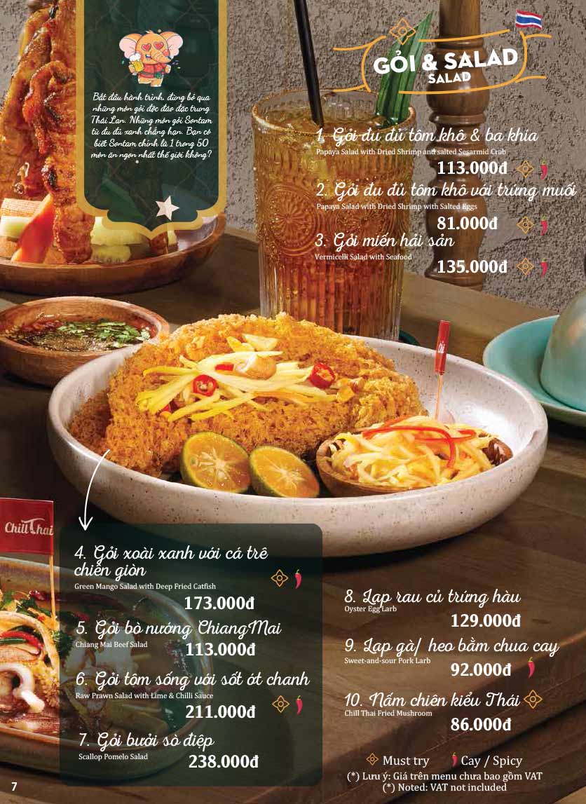 Chill Thái Quận 7 - Chuyên gọi món Thái | Menu và ưu đãi mới nhất