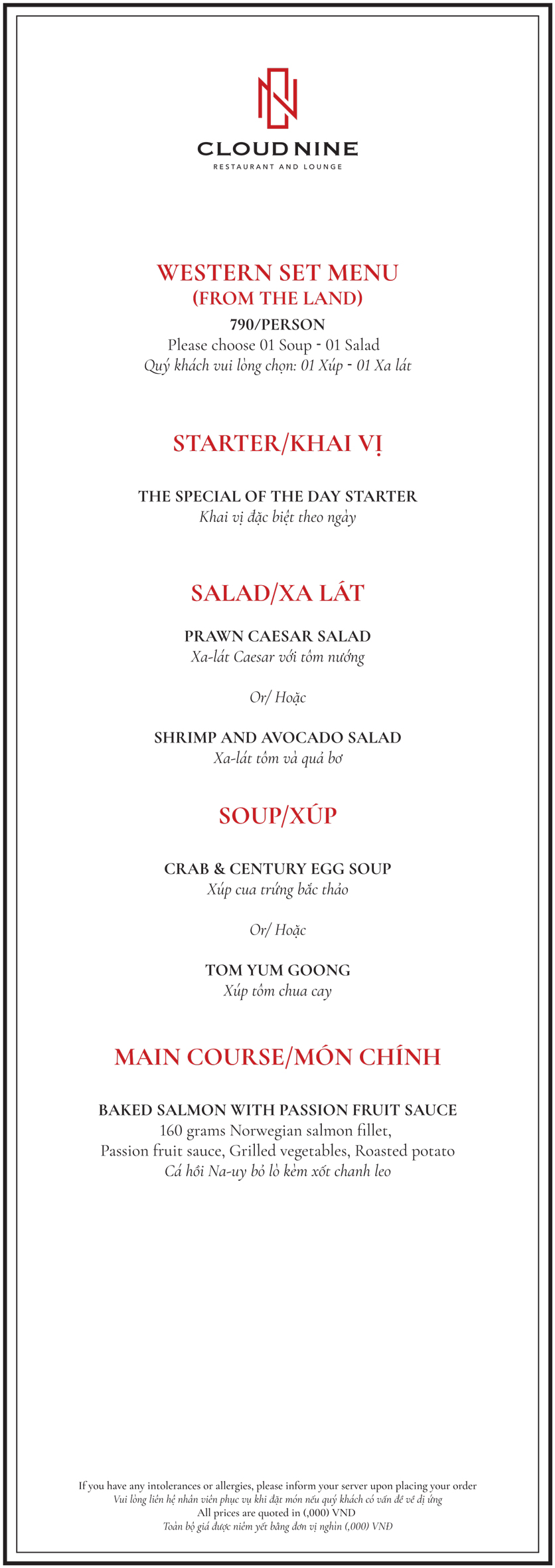 Cloud Nine Restaurant - Hàng Bè | Bữa tiệc Á - Âu từ trên cao
