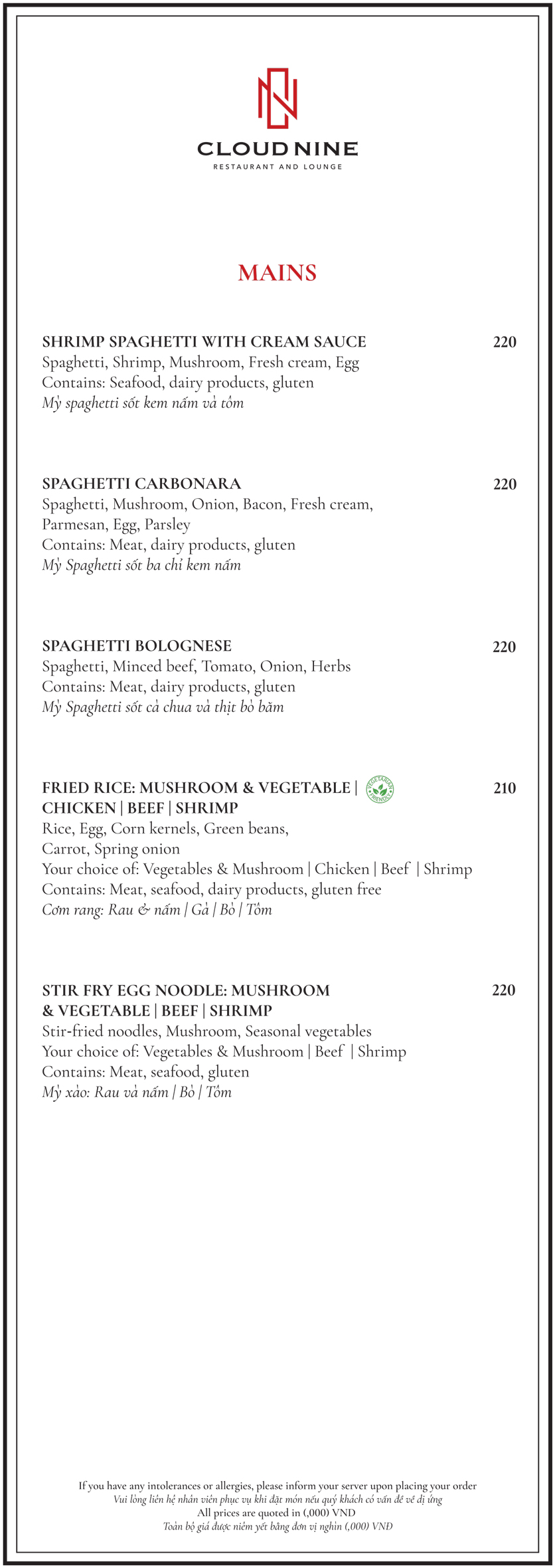Cloud Nine Restaurant - Hàng Bè | Bữa tiệc Á - Âu từ trên cao