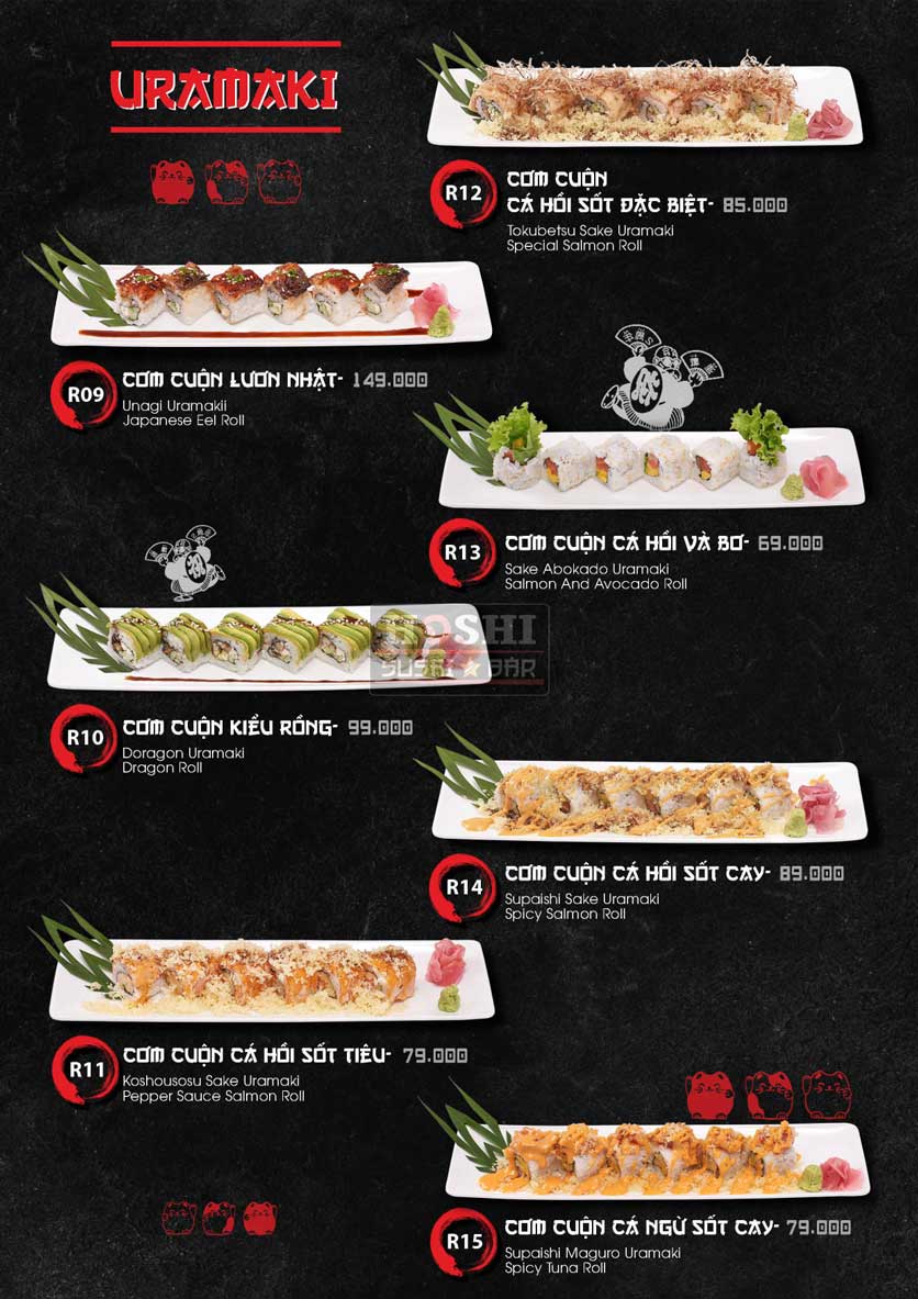 Hoshi Sushi Bàu Cát | Menu mới nhất