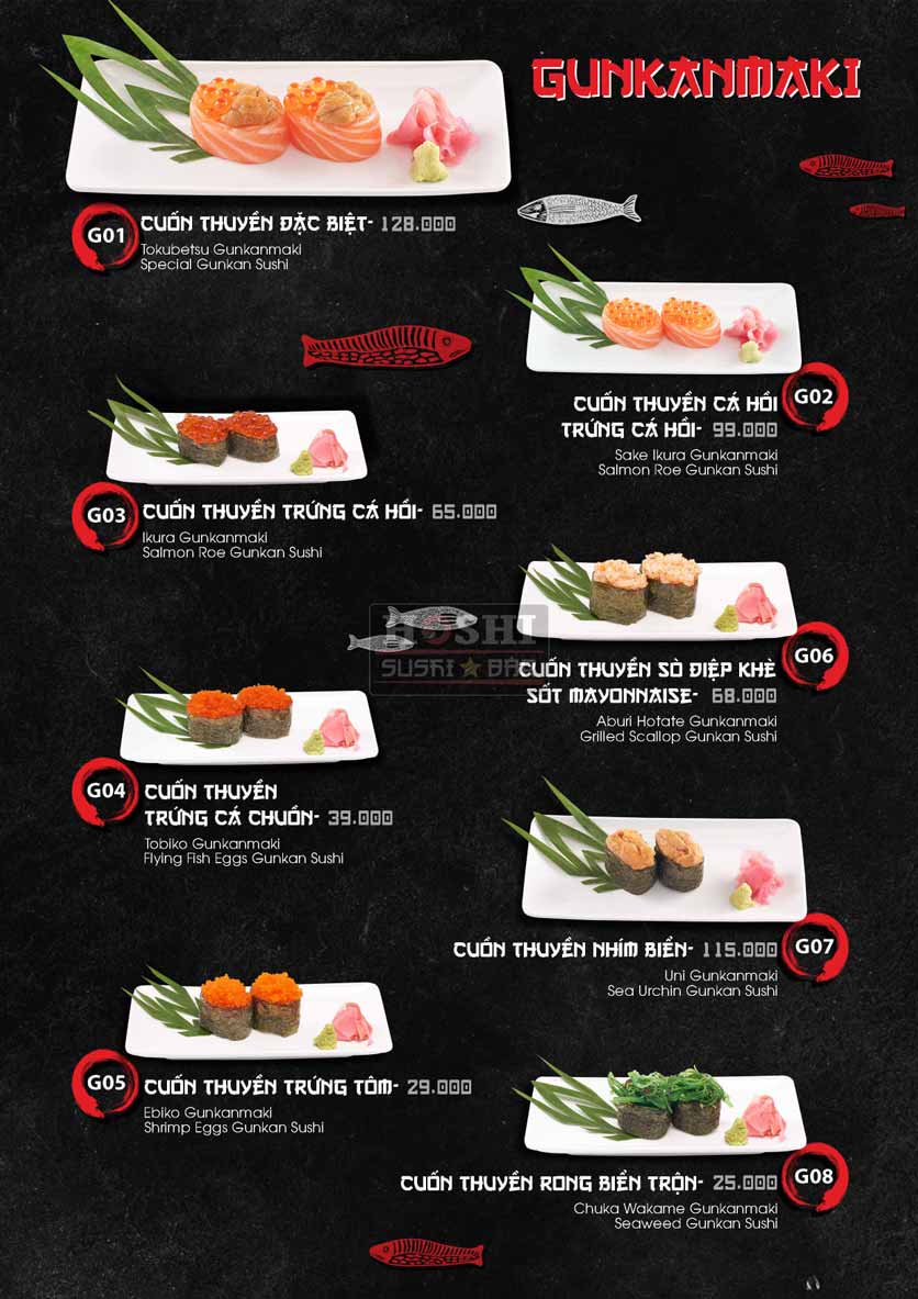 Hoshi Sushi Bàu Cát | Menu mới nhất