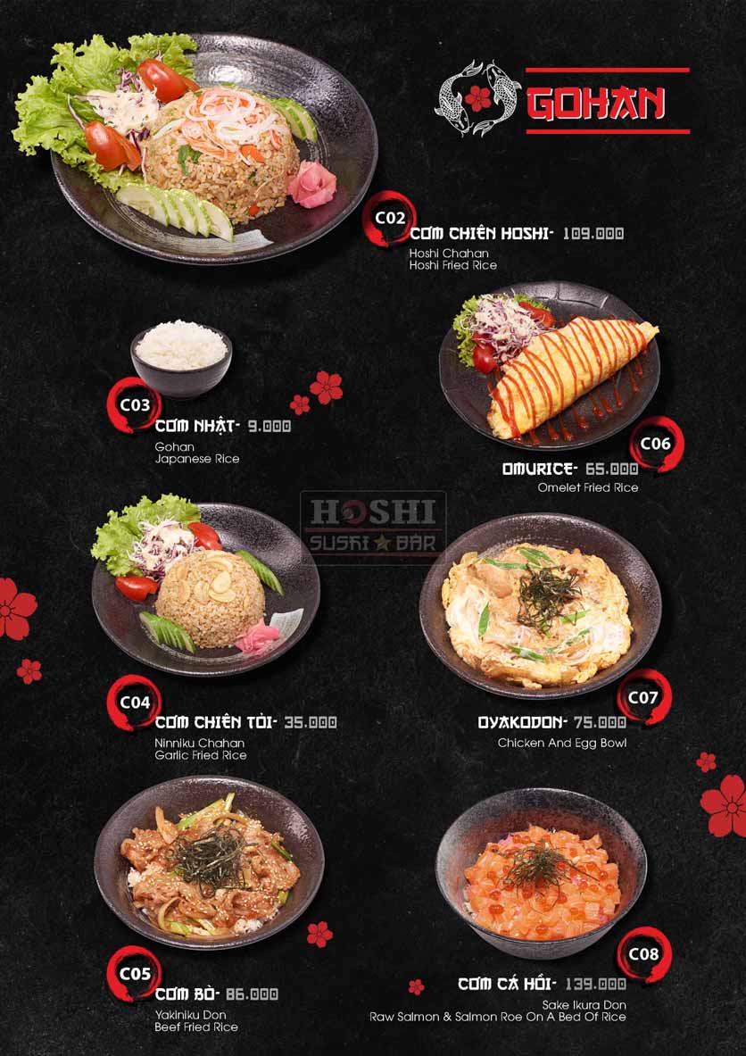 Hoshi Sushi Bàu Cát | Menu mới nhất