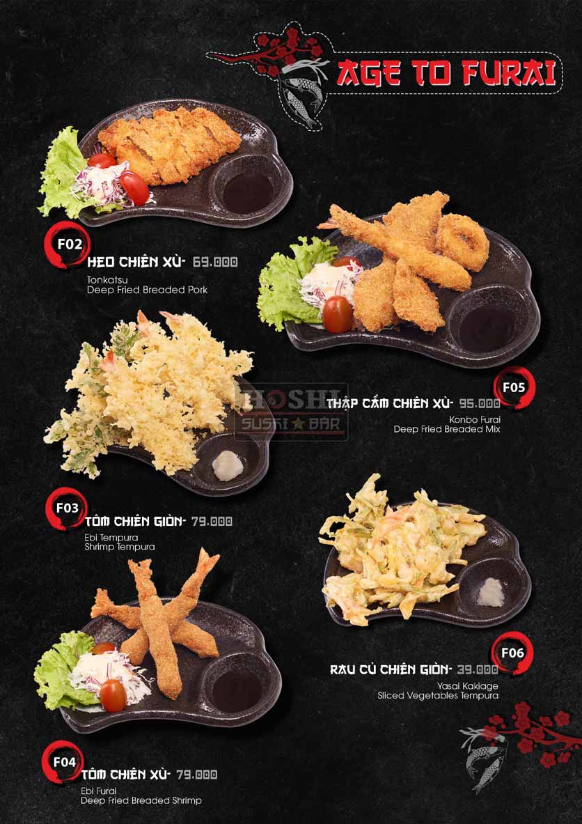 Hoshi Sushi Bàu Cát | Menu mới nhất