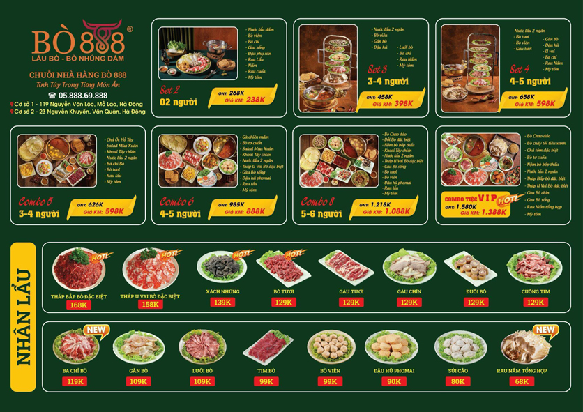 Bò 888 - Nguyễn Văn Lộc | Menu Ưu Đãi | Đặt bàn PasGo