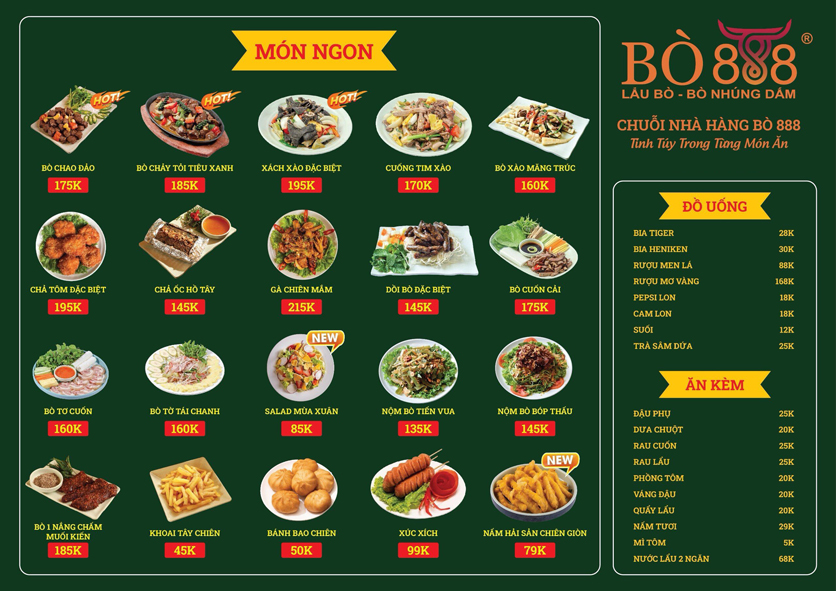 Bò 888 - Nguyễn Văn Lộc | Menu Ưu Đãi | Đặt bàn PasGo