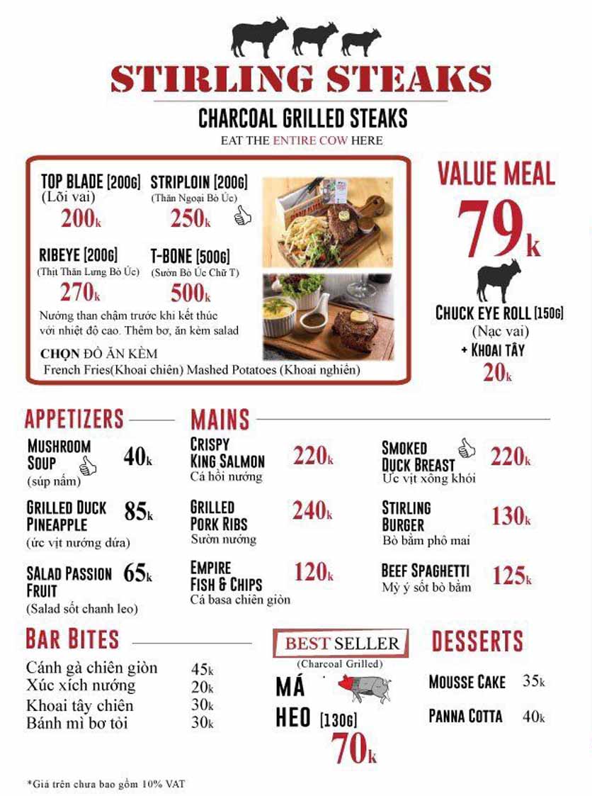 Stirling Steaks - Phan Xích Long| Chuyên Steak và món Âu hấp dẫn - PasGo