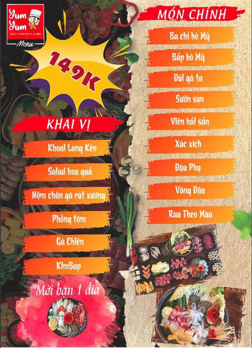 Nhà hàng Yum Yum Buffet Hotpot Station - Đường Láng | Buffet Lẩu