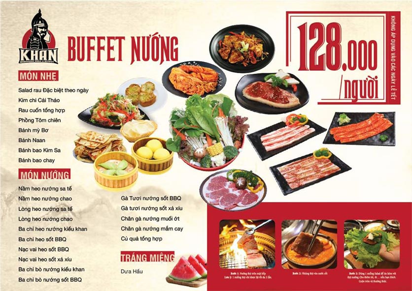 Nhà hàng Khan Buffet - Khâm Thiên| Buffet lẩu nướng Mông Cổ