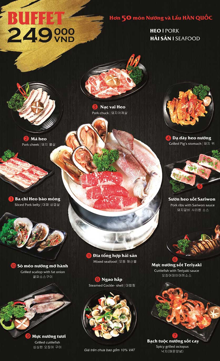 Sariwon - Vincom Bắc Từ Liêm - Buffet lẩu nướng Hàn Quốc